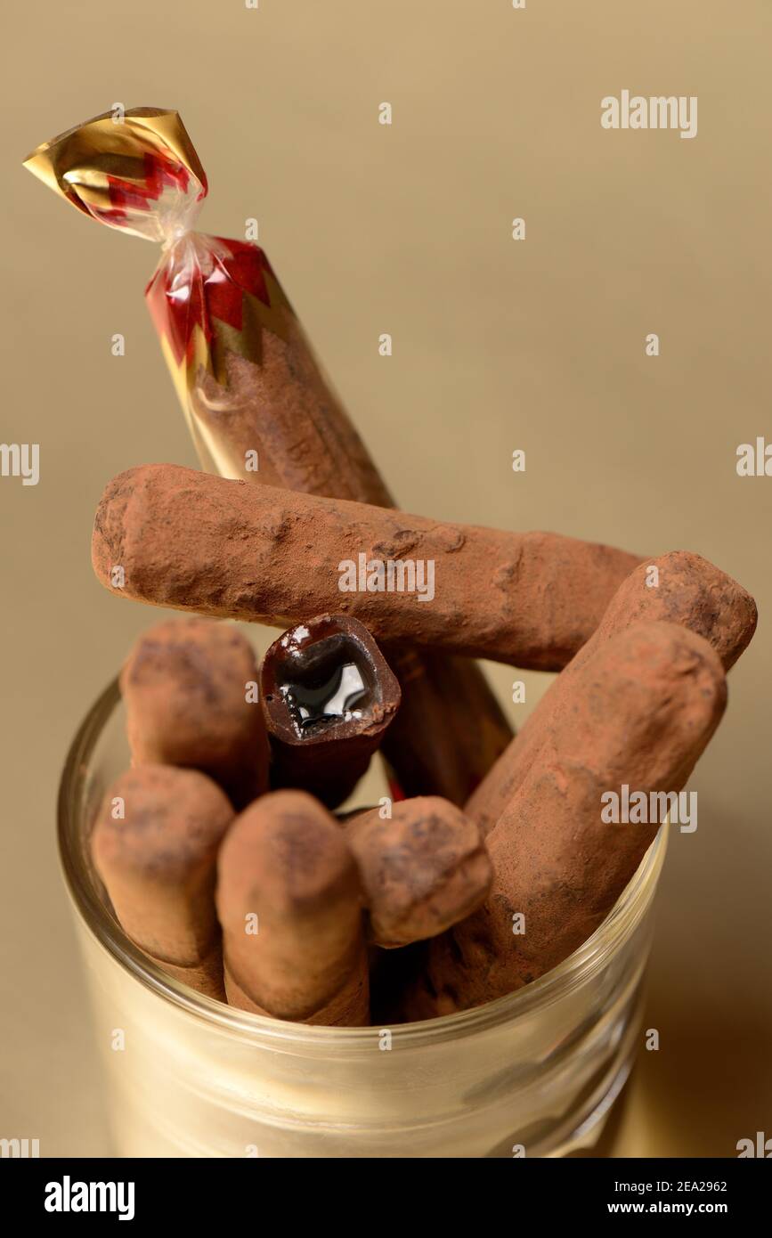 Cherry stalks, cherry stalks, cherry stem, Swiss speciality, chocolate ...