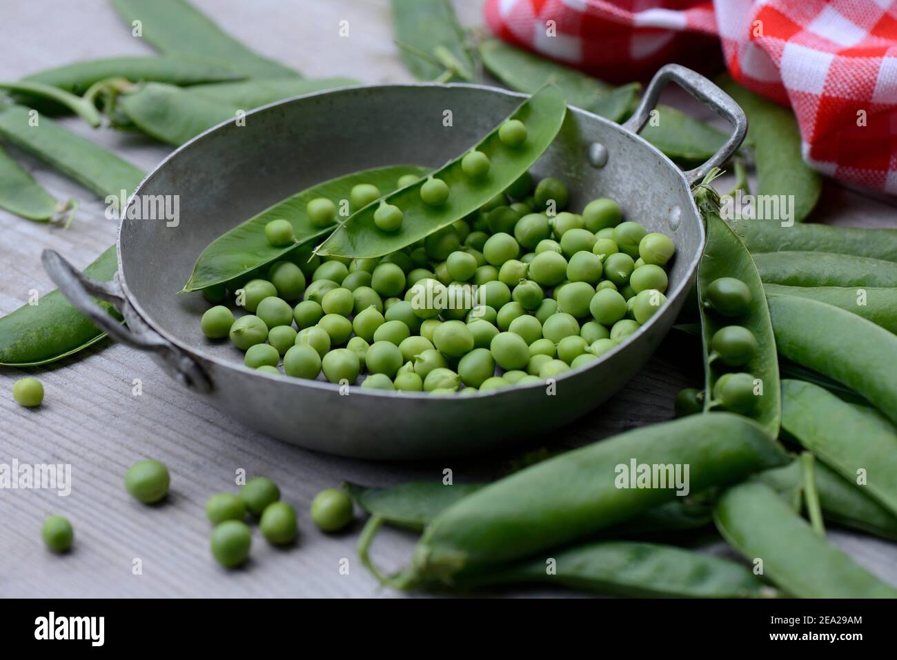 Green peas in shell hi-res stock photography and images - Alamy