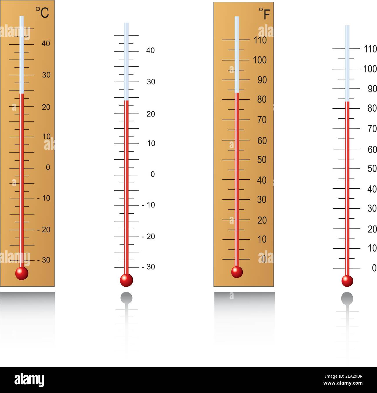 Thermometers for measuring temperature in vector format Stock Vector ...