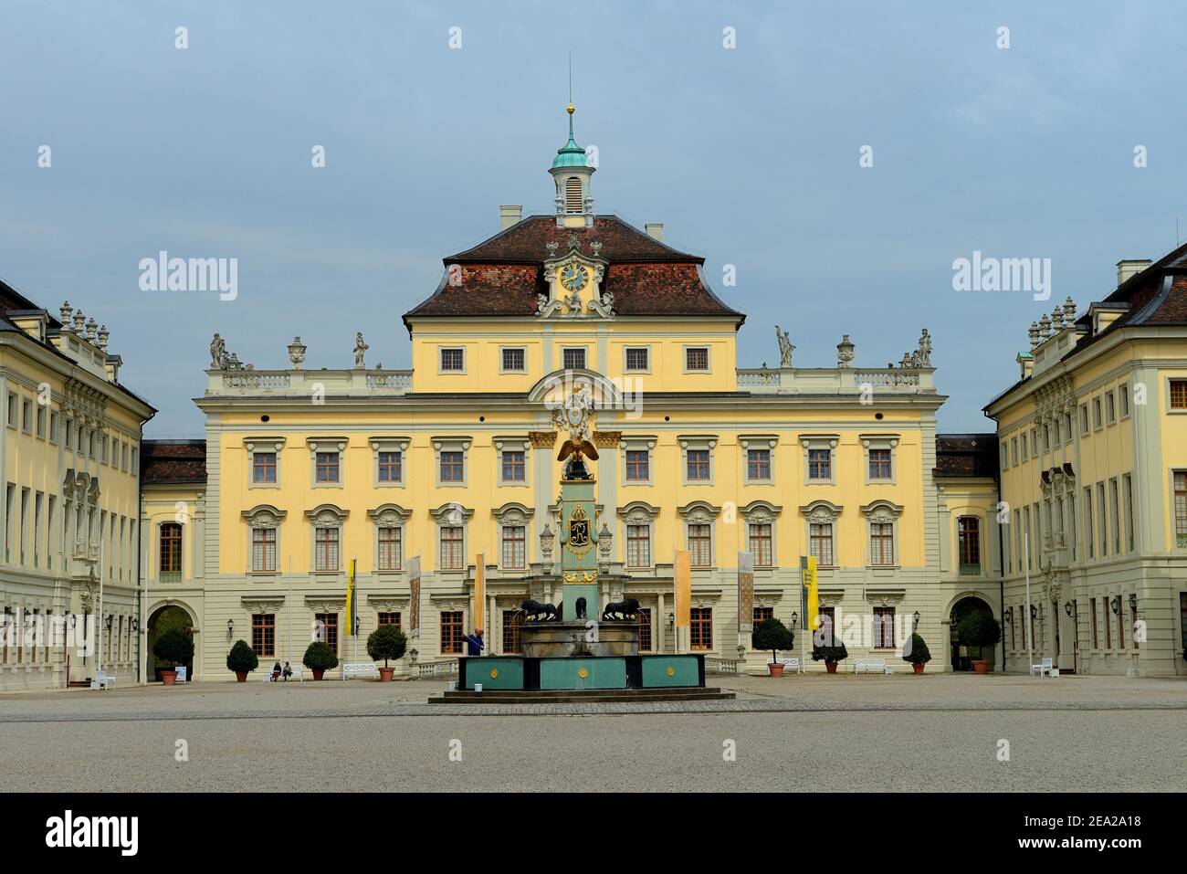 Inner courtyard of the Residential Palace Ludwigsburg, Baden ...