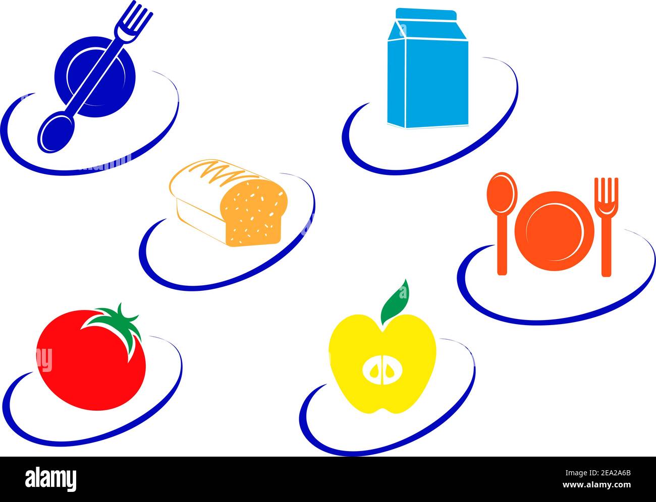 Set of color food symbols for design Stock Vector Image & Art - Alamy
