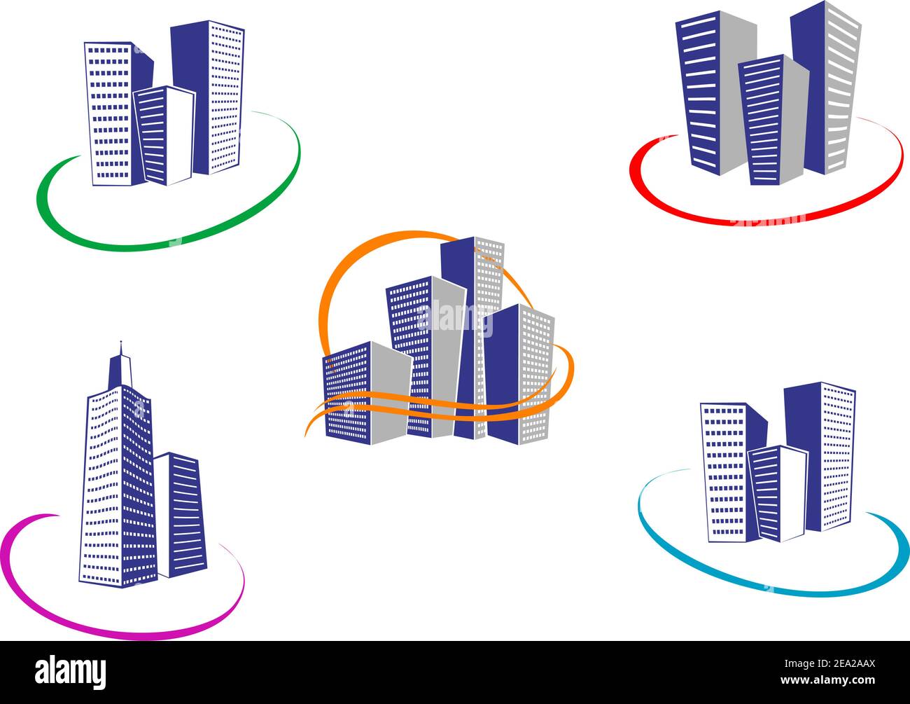 Symbols of modern and ancient buildings for design Stock Vector Image ...