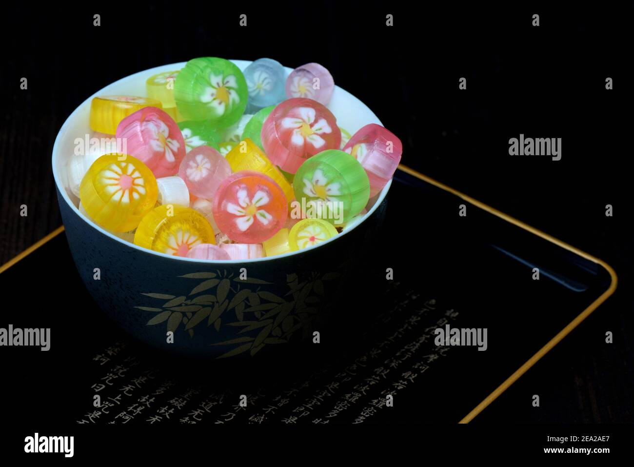 Japanese sweets in bowl, candy Stock Photo - Alamy