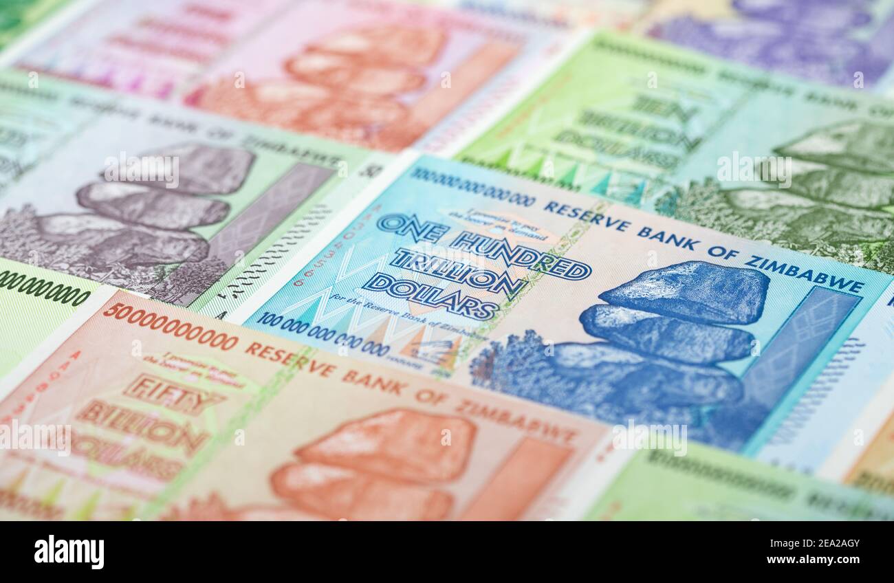 Banknotes of Zimbabwe after hyperinflation Stock Photo - Alamy
