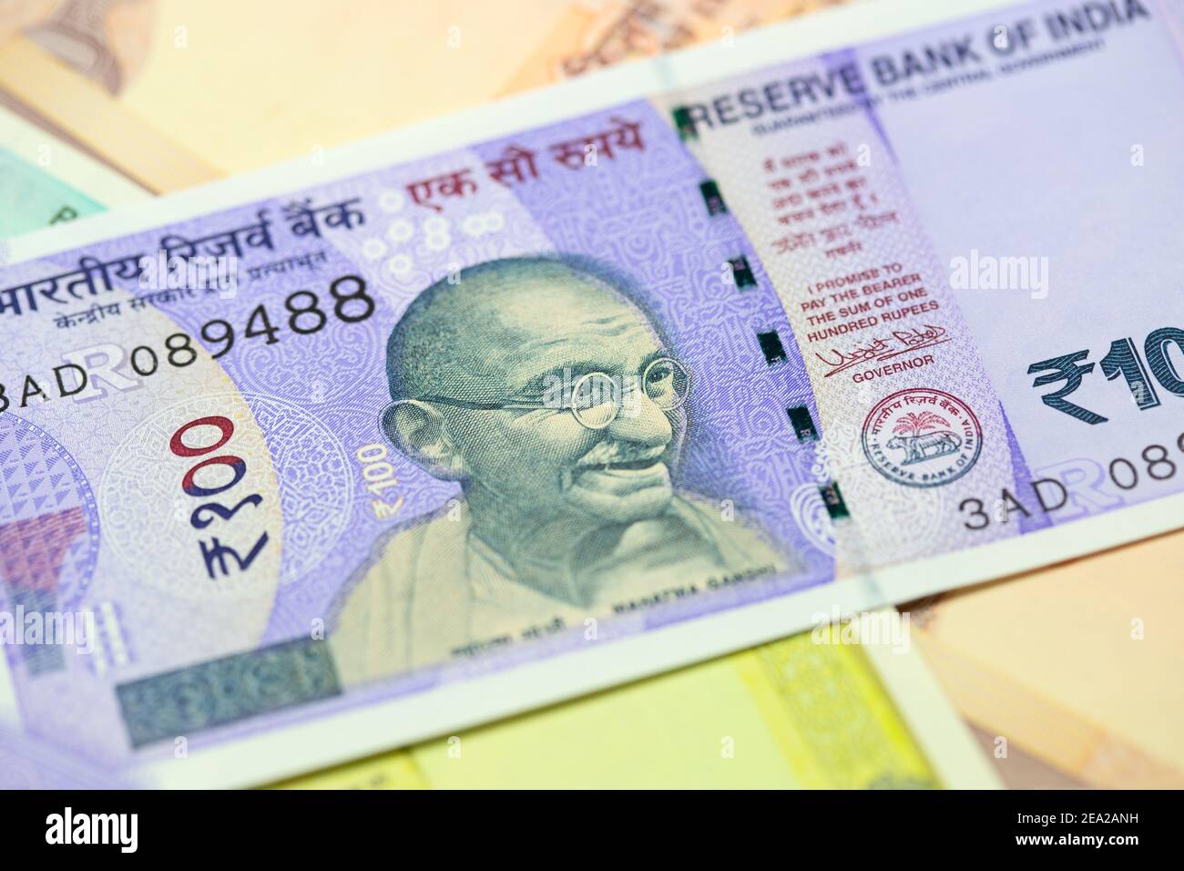 Collection of the Indian banknotes Stock Photo - Alamy