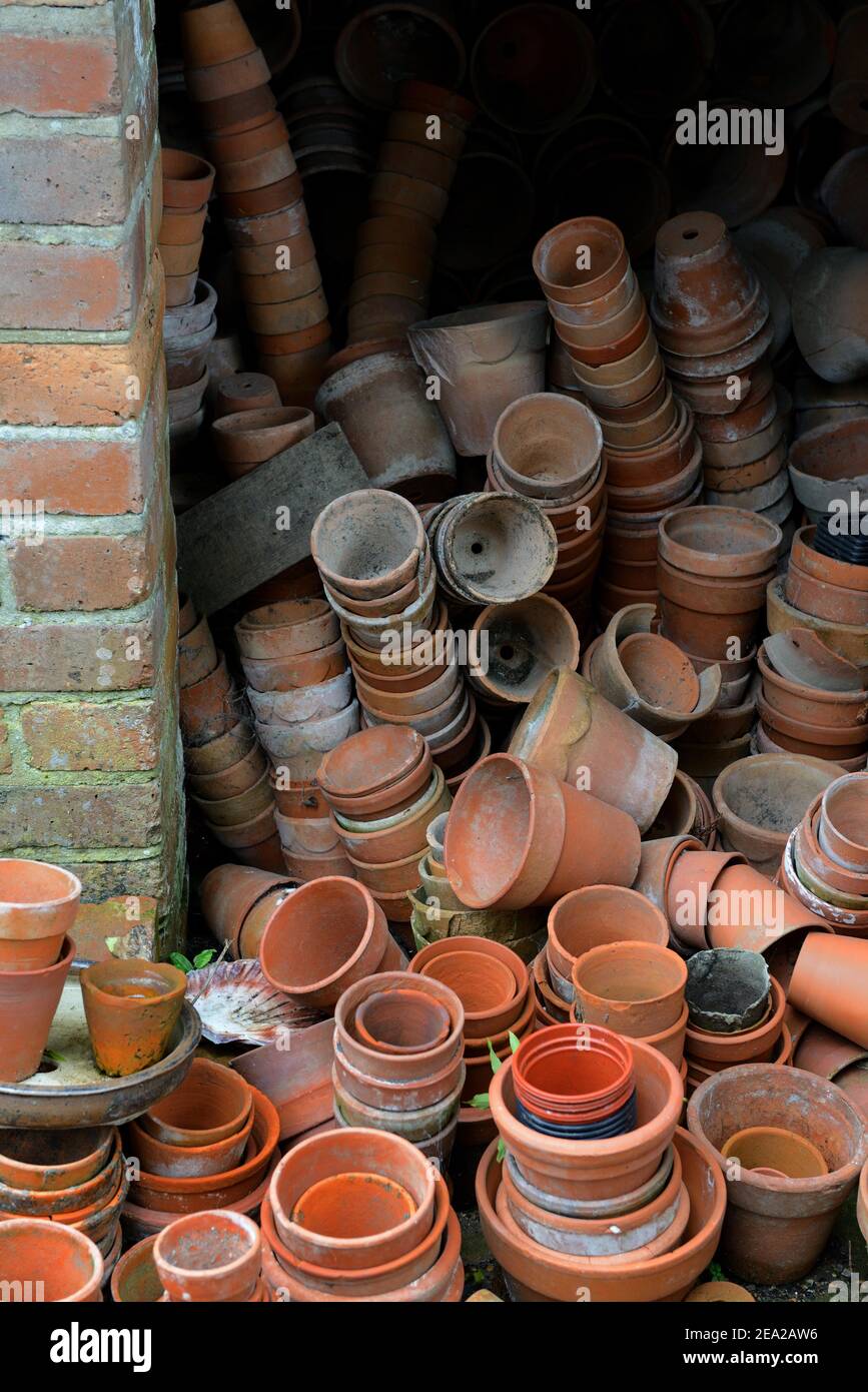 Stacked clay pots Stock Photo - Alamy