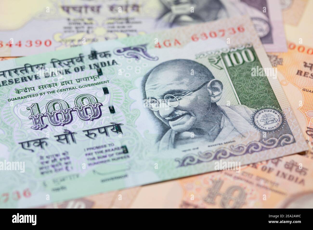 Collection of the Indian banknotes Stock Photo - Alamy