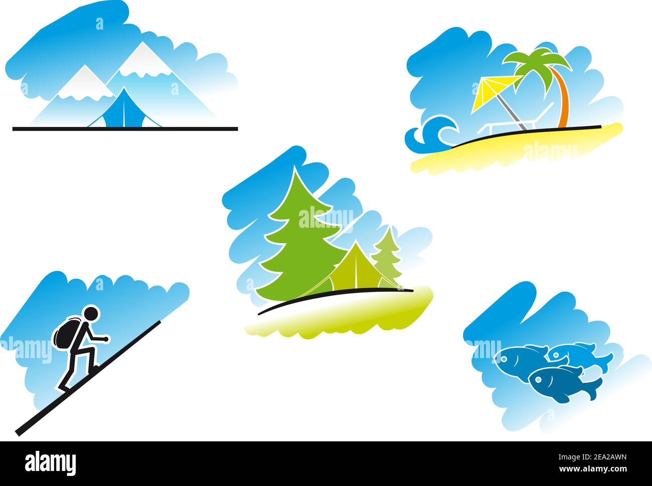 Leisure and travel symbols isolated on white Stock Vector Image & Art ...