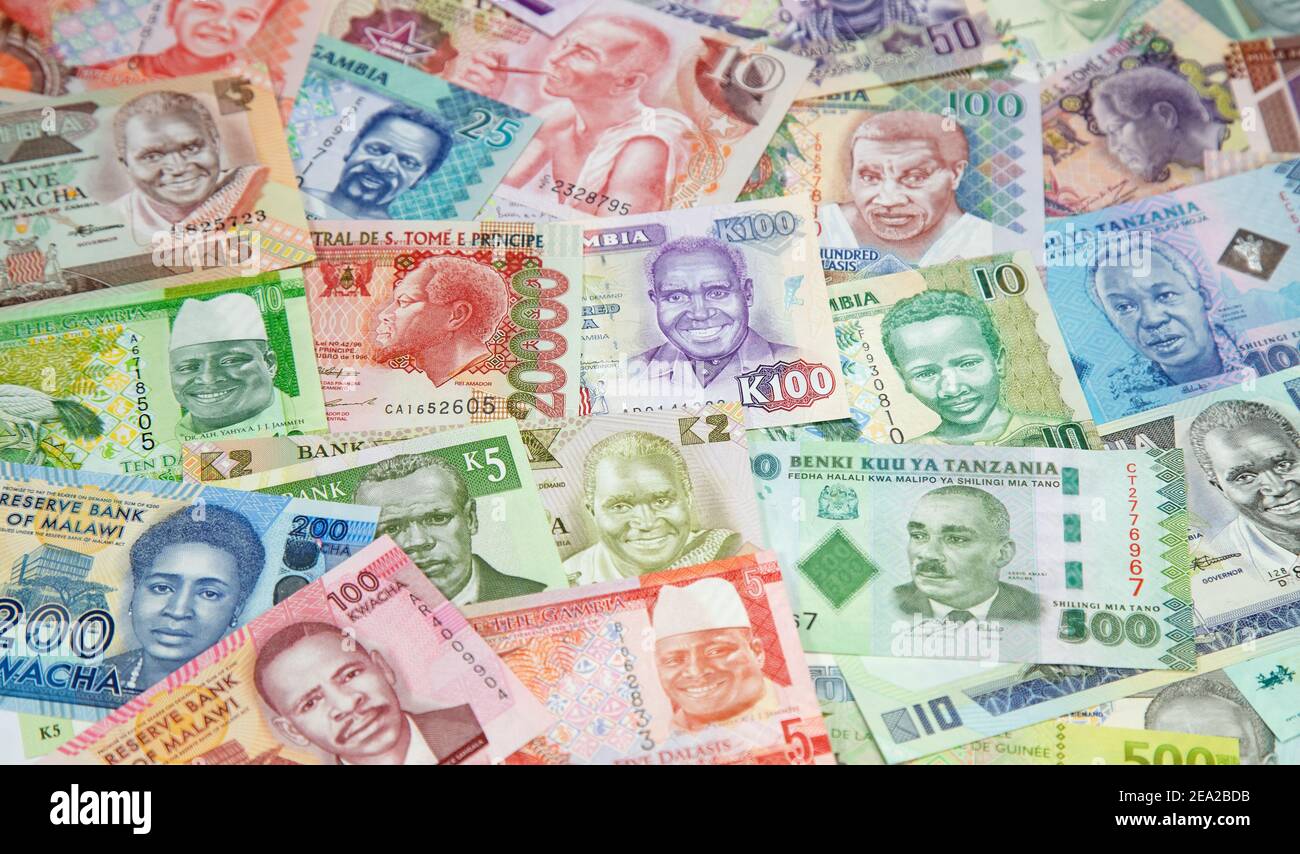 Variety of the African banknotes Stock Photo - Alamy