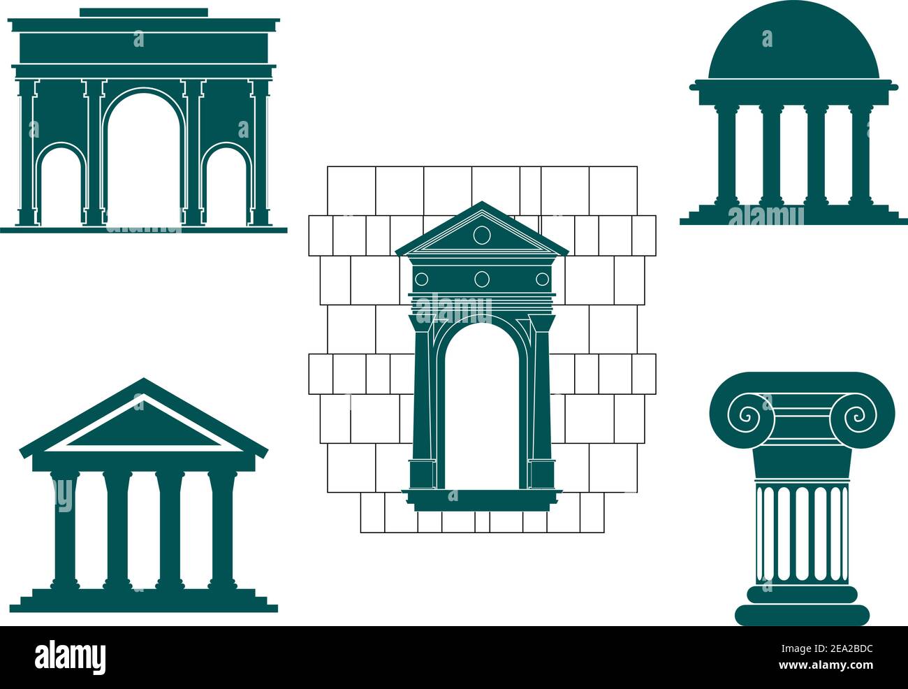 Symbols of ancient buildings for design and decorate Stock Vector Image ...
