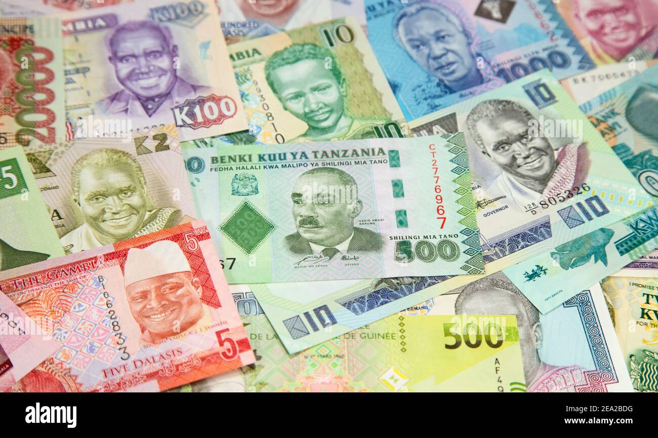 Variety of the African banknotes Stock Photo - Alamy