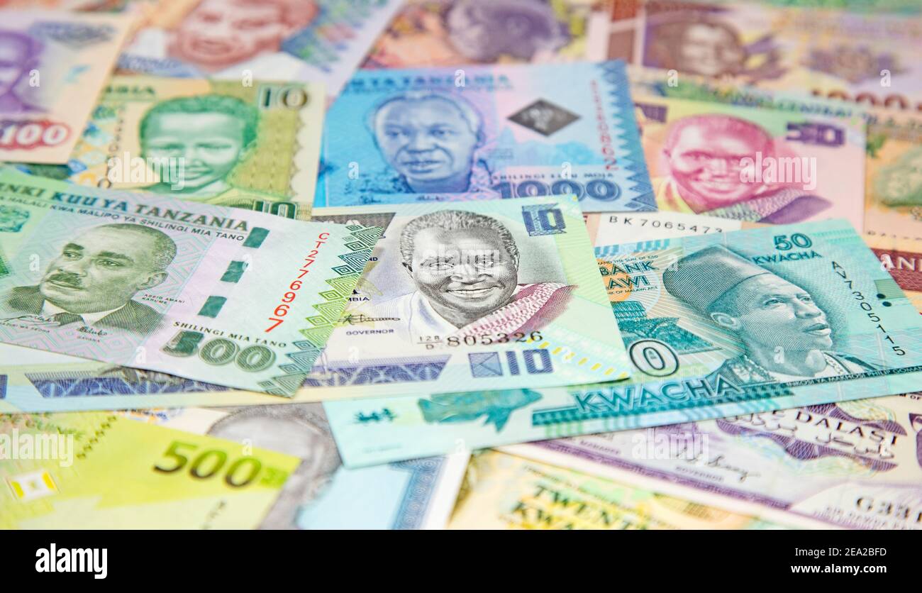 Variety of the African banknotes Stock Photo - Alamy
