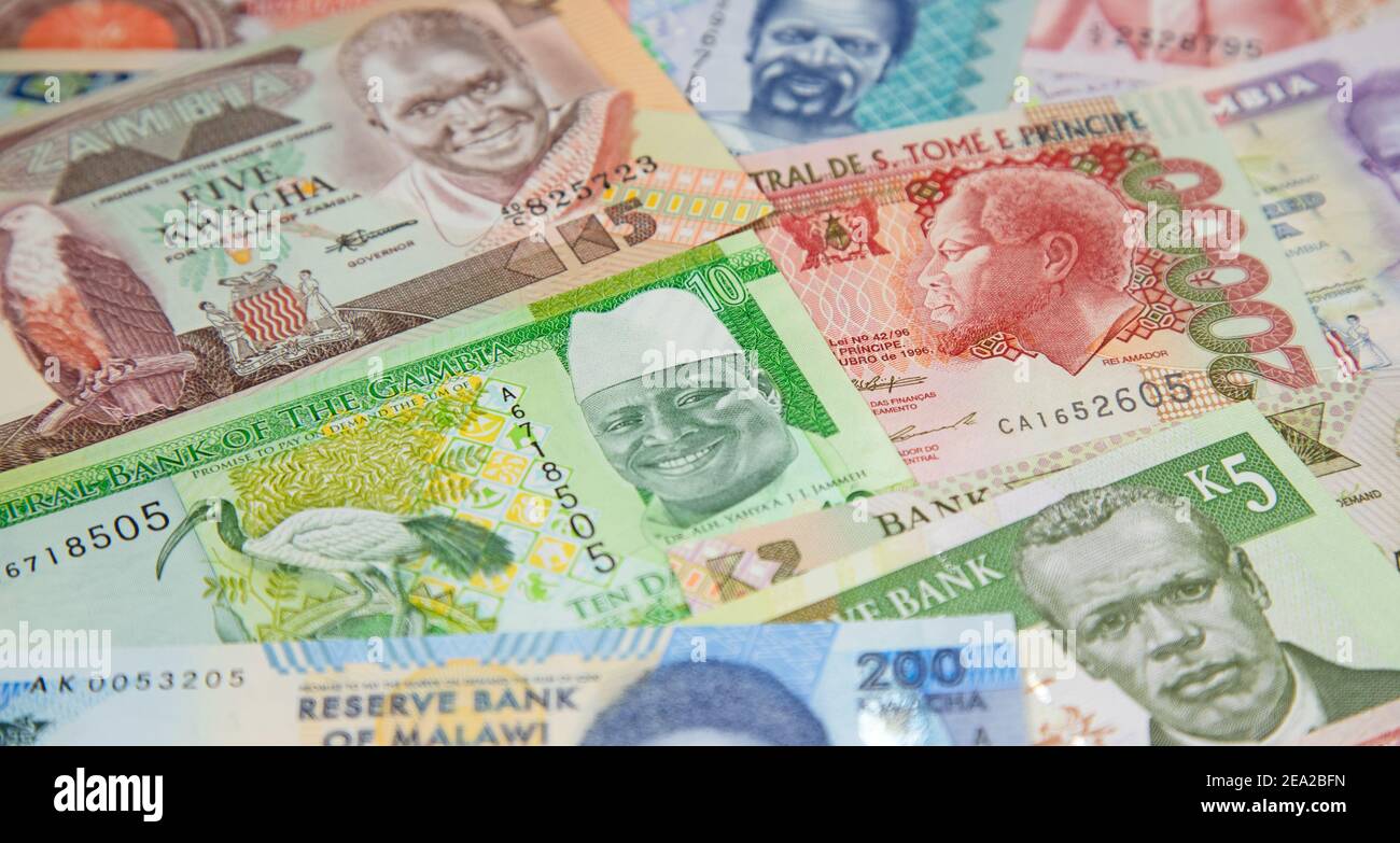Variety of the African banknotes Stock Photo - Alamy