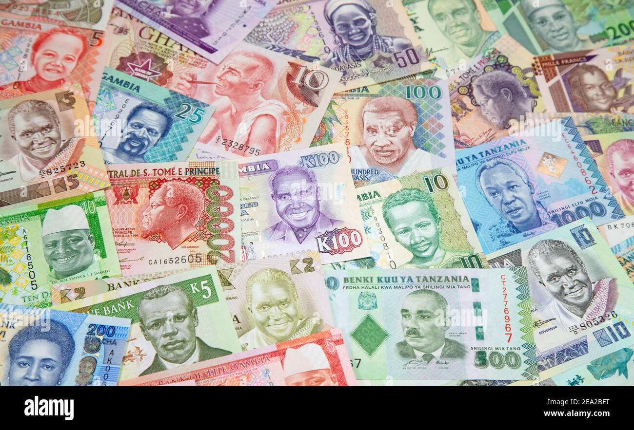 Variety of the African banknotes Stock Photo - Alamy