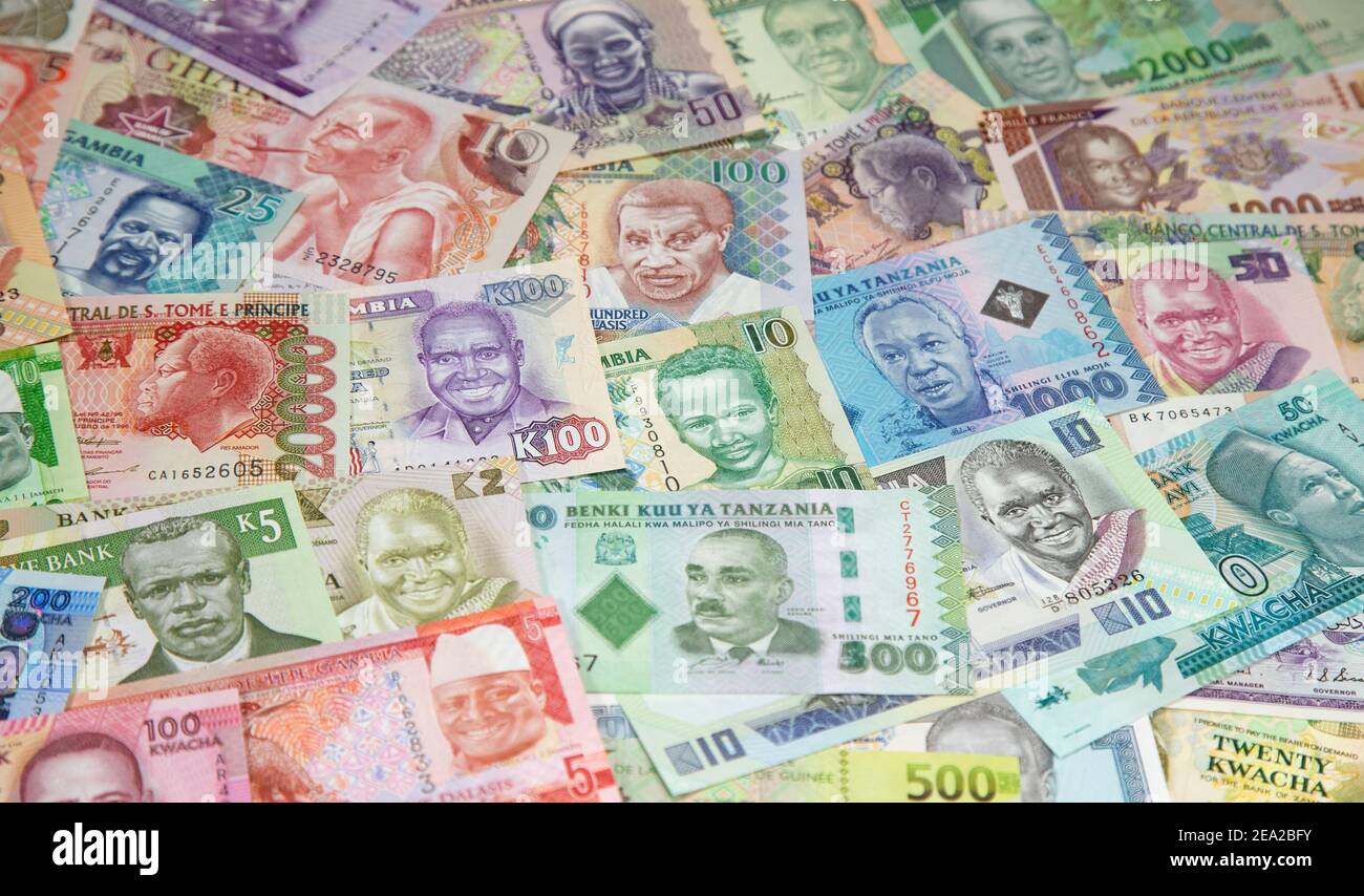 Variety of the African banknotes Stock Photo - Alamy