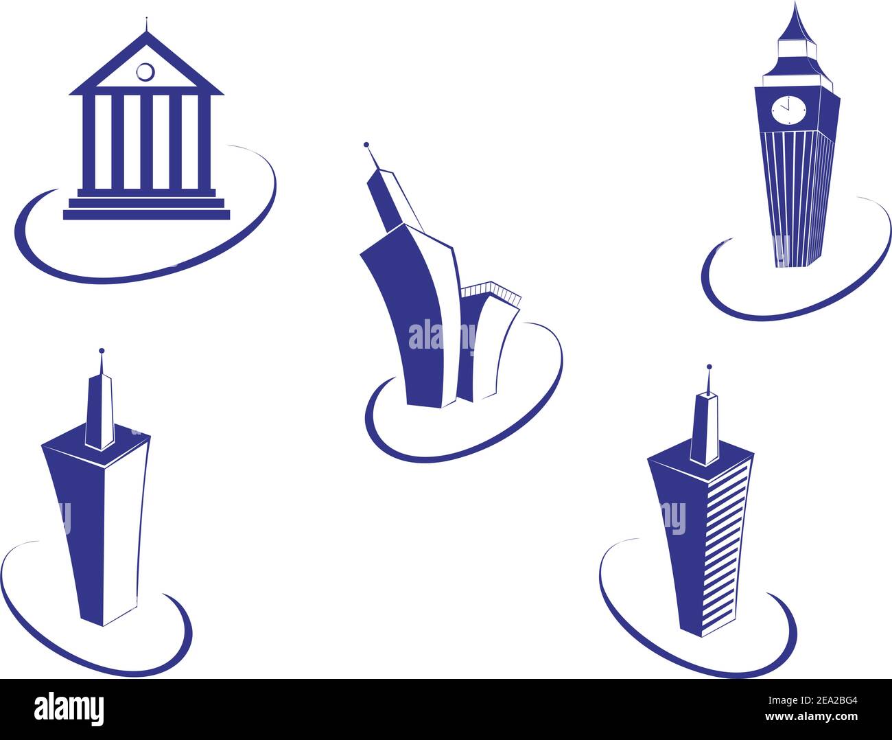 Symbols of modern and ancient buildings for design Stock Vector Image ...