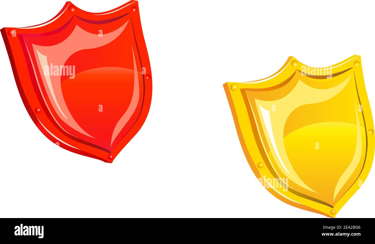 Glossy security shield isolated on white for web design Stock Vector ...
