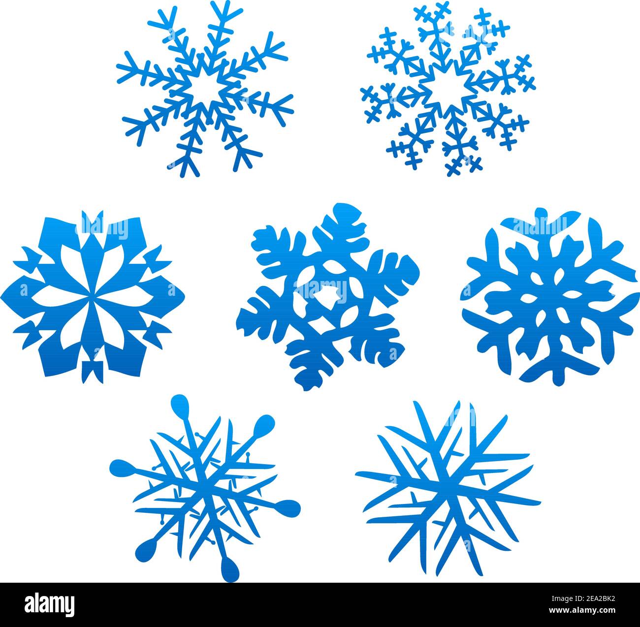 Set of snowflakes for design isolated on white Stock Vector Image & Art ...