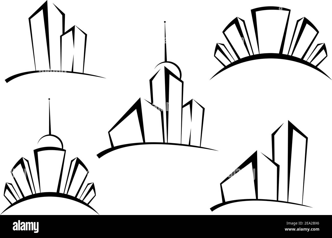 Symbols of modern buildings for design as a real estate concept Stock ...