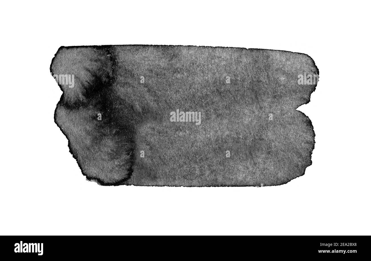Black watercolor smear brush for painting isolated on white Stock Photo ...
