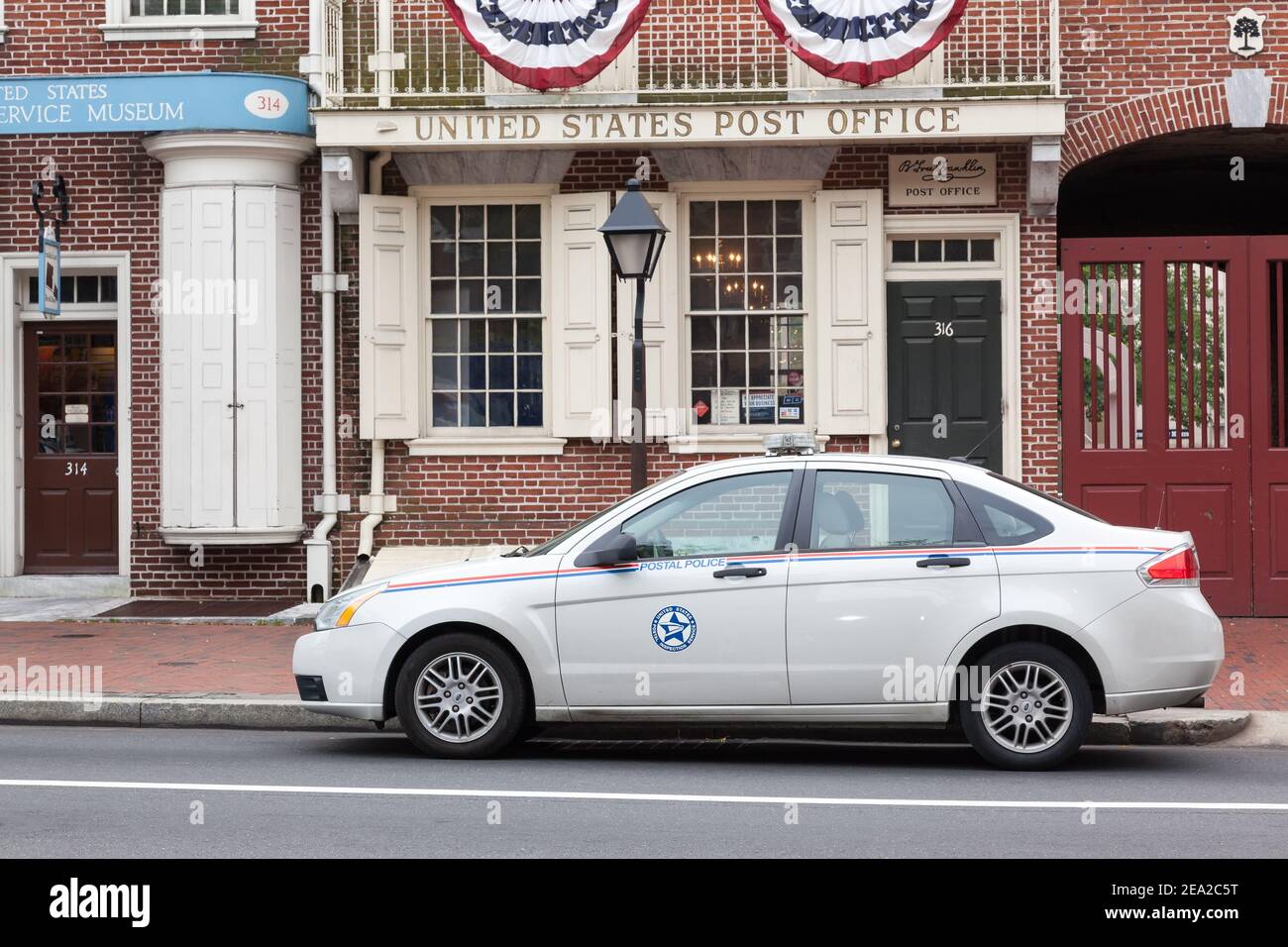 PHILADELPHIA, PENNSYLVANIA/USA - July 28 2012: Usa postal police car ...