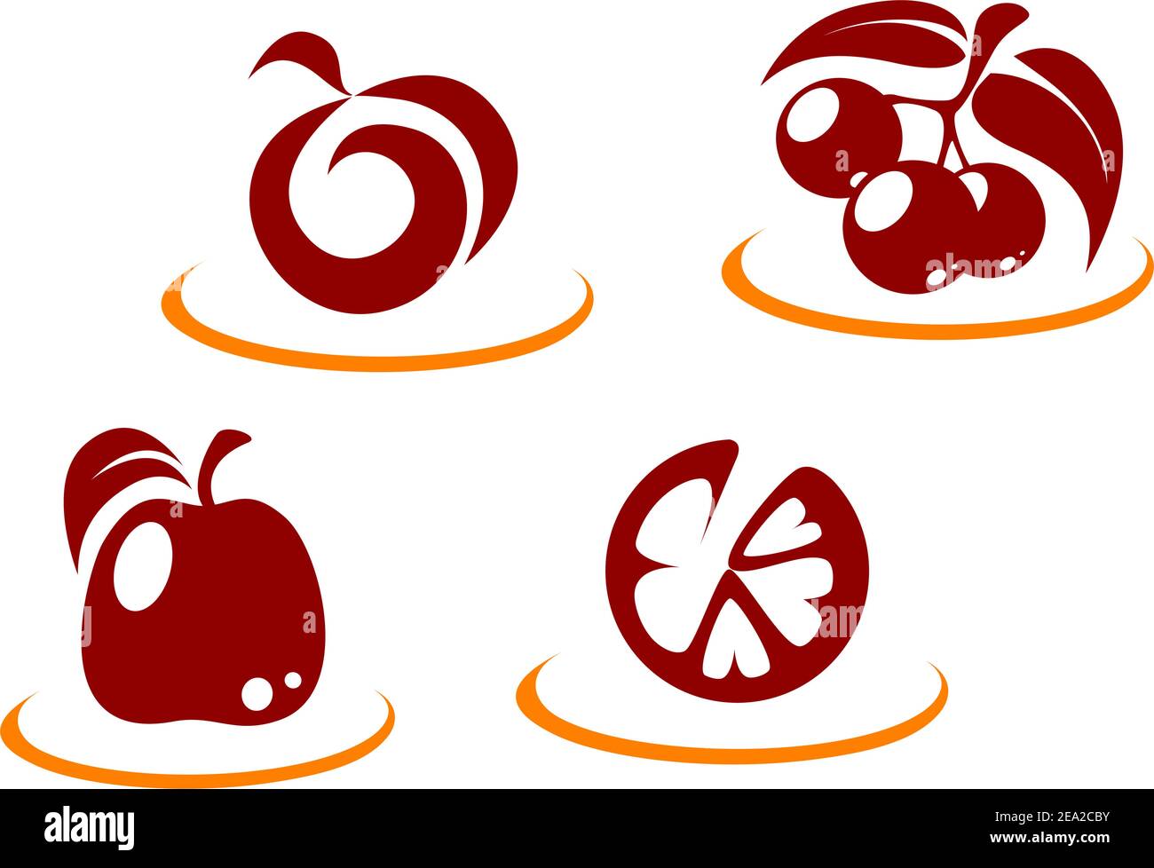 Fresh fruit symbols for design or concept Stock Vector Image & Art - Alamy