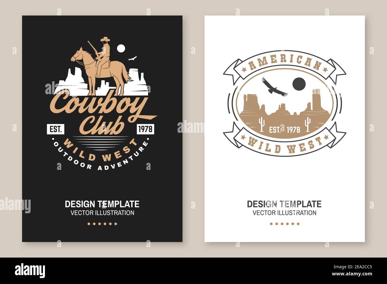 Cowboy club poster, flyer. Ranch rodeo. Vector illustration. Concept ...