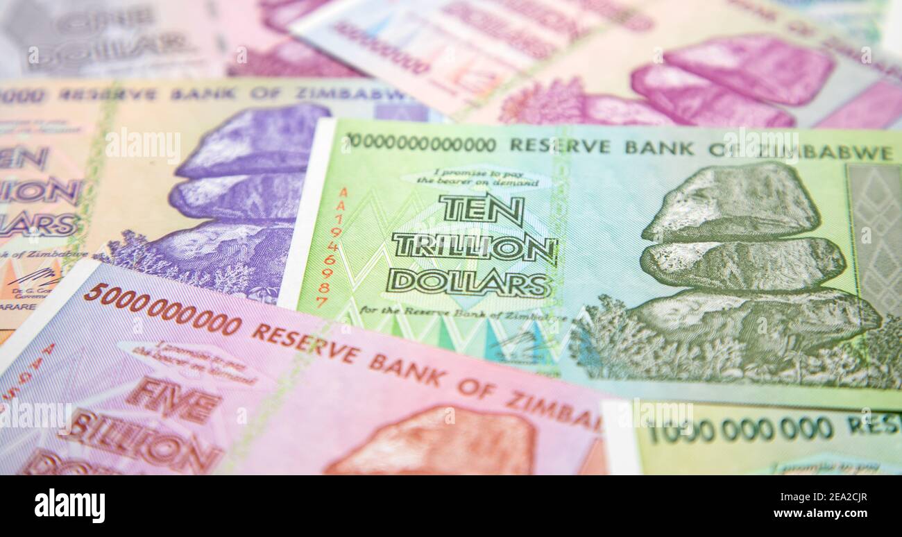 Banknotes of Zimbabwe after hyperinflation Stock Photo - Alamy