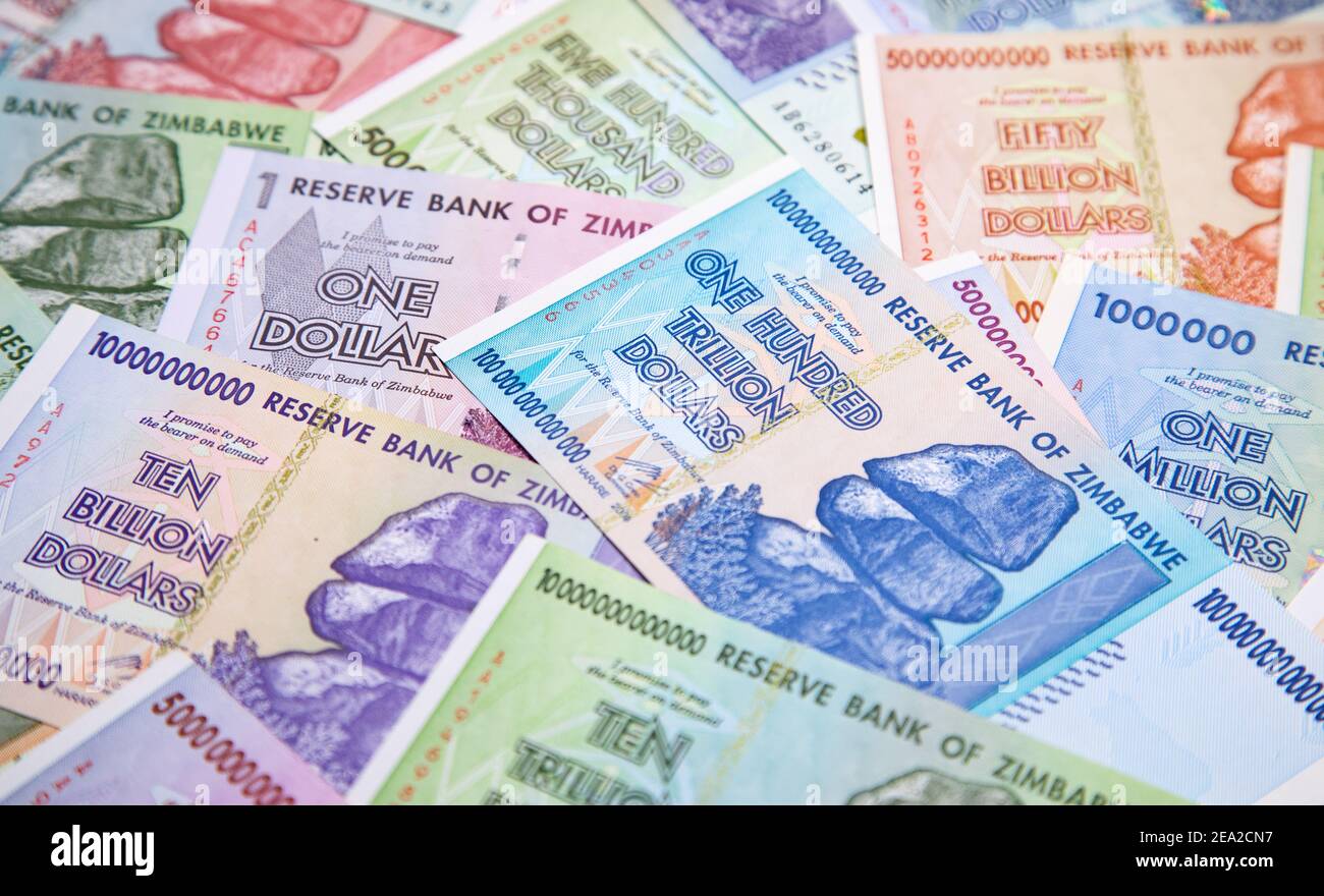 Banknotes of Zimbabwe after hyperinflation Stock Photo - Alamy