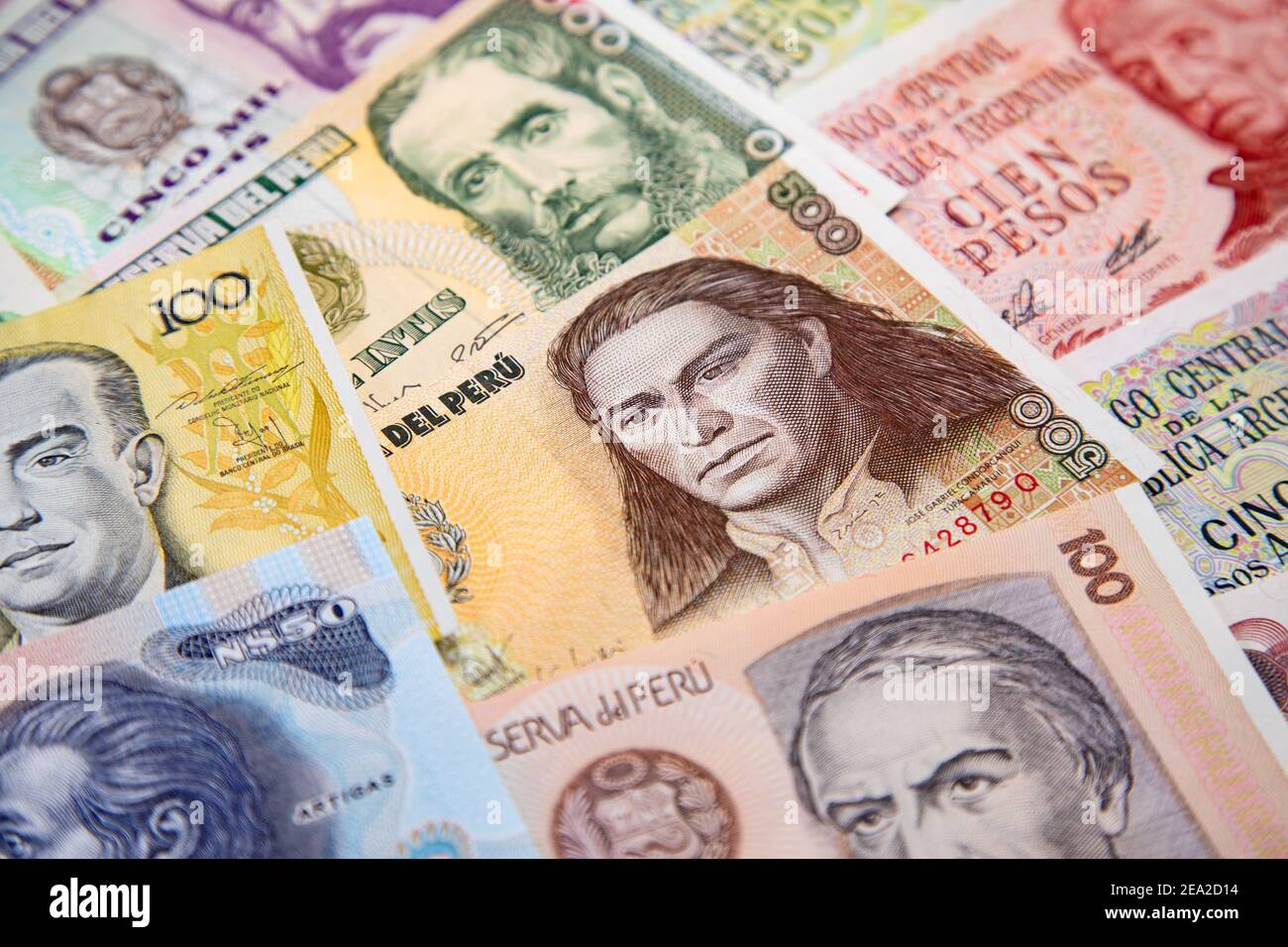 Variety of South American banknotes Stock Photo - Alamy