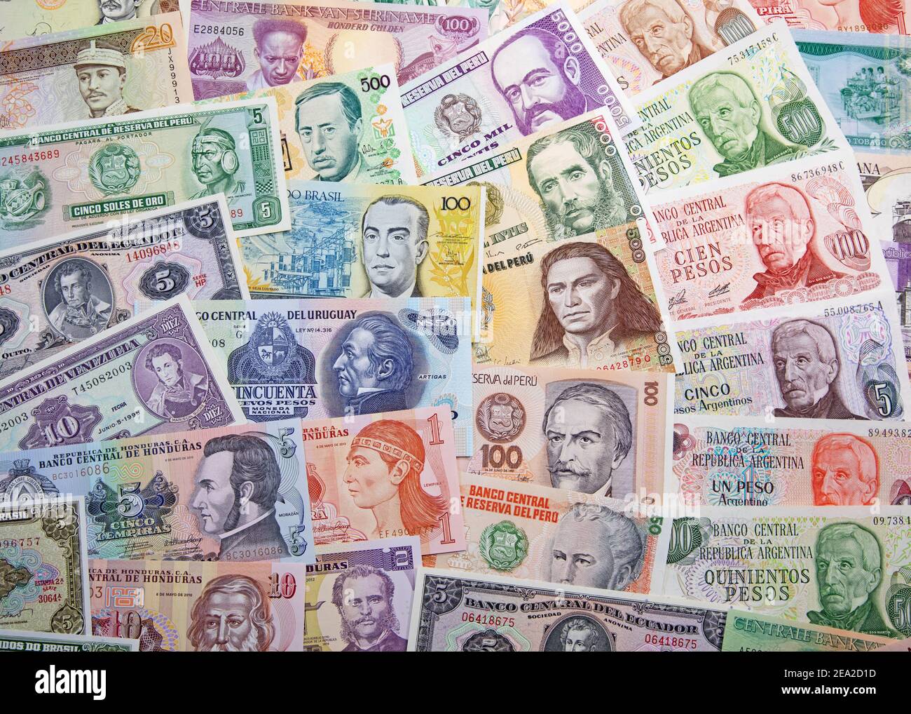Variety of South American banknotes Stock Photo - Alamy