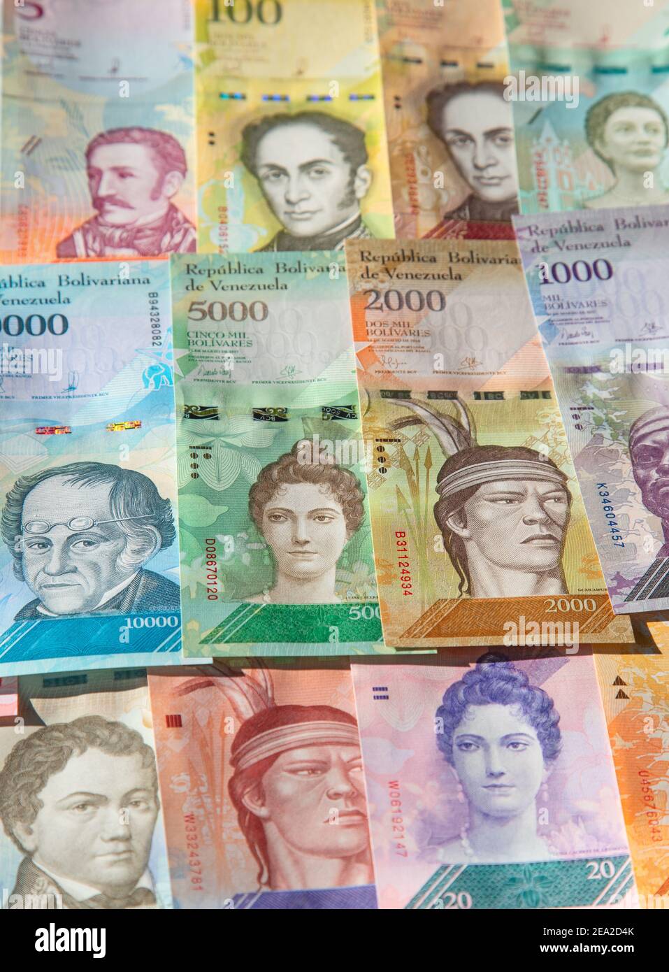 Variety of banknotes of Venezuela Stock Photo - Alamy