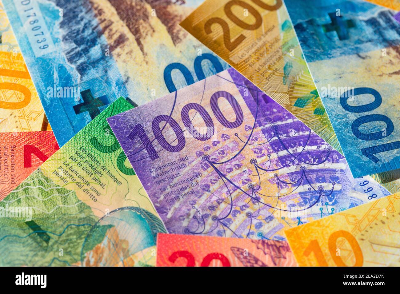 Collection of the new swiss banknotes (issued in 2017-2019 Stock Photo ...