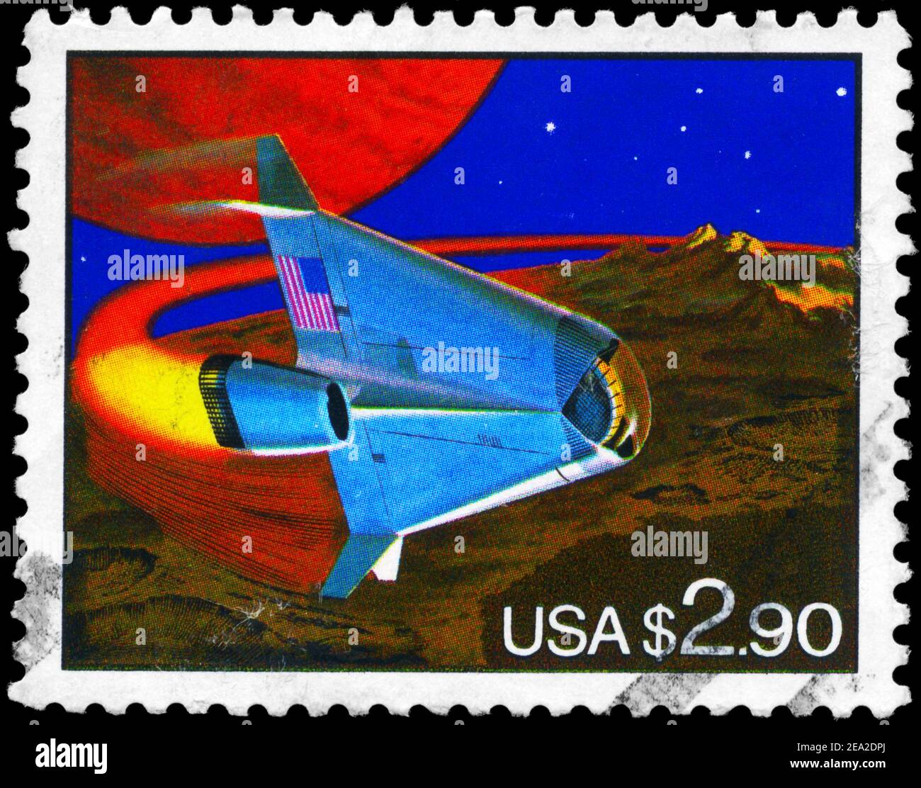 USA - CIRCA 1993: A Stamp printed in USA shows the Futuristic Space ...