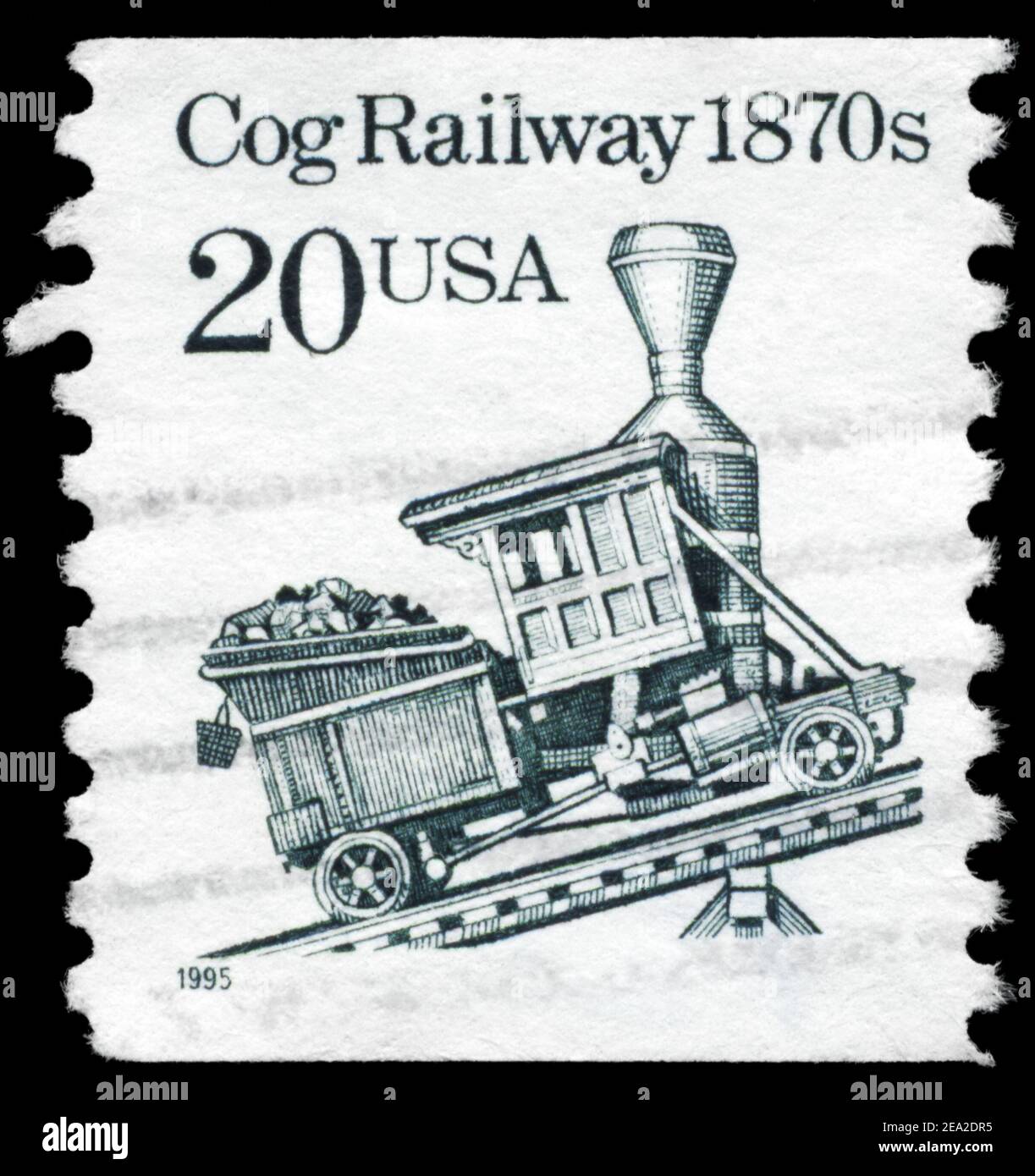 USA - CIRCA 1995: A Stamp printed in USA shows the Cog Railway ...
