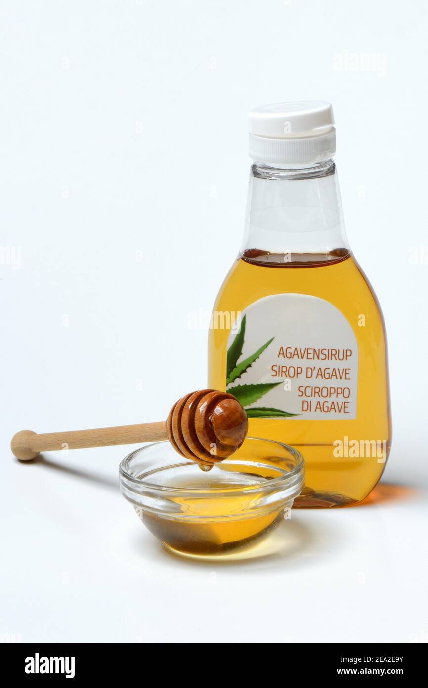 Agave syrup in bottle Stock Photo - Alamy