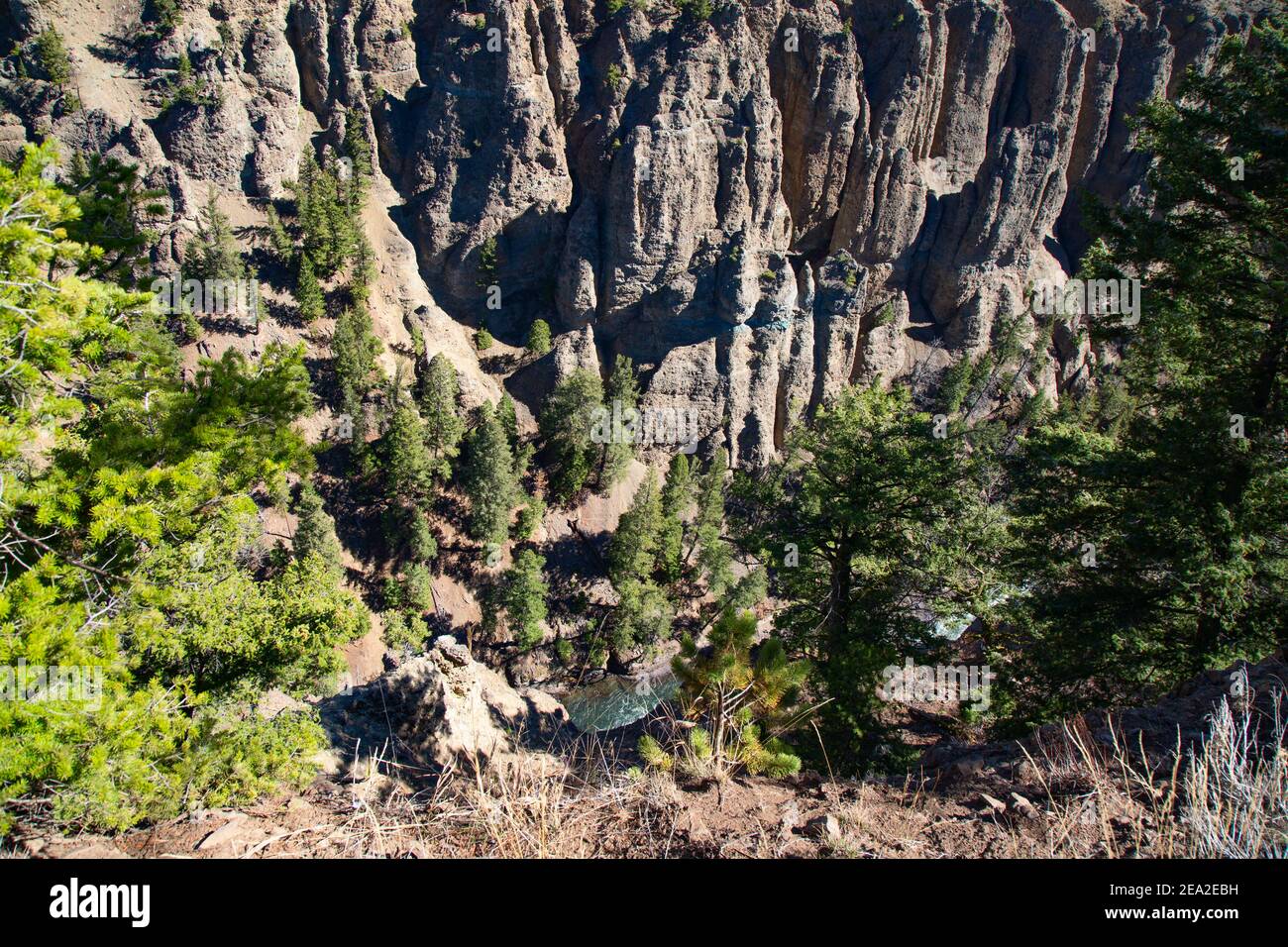 Calcite springs area of the Yellowstone National Park, Wyoming, USA ...