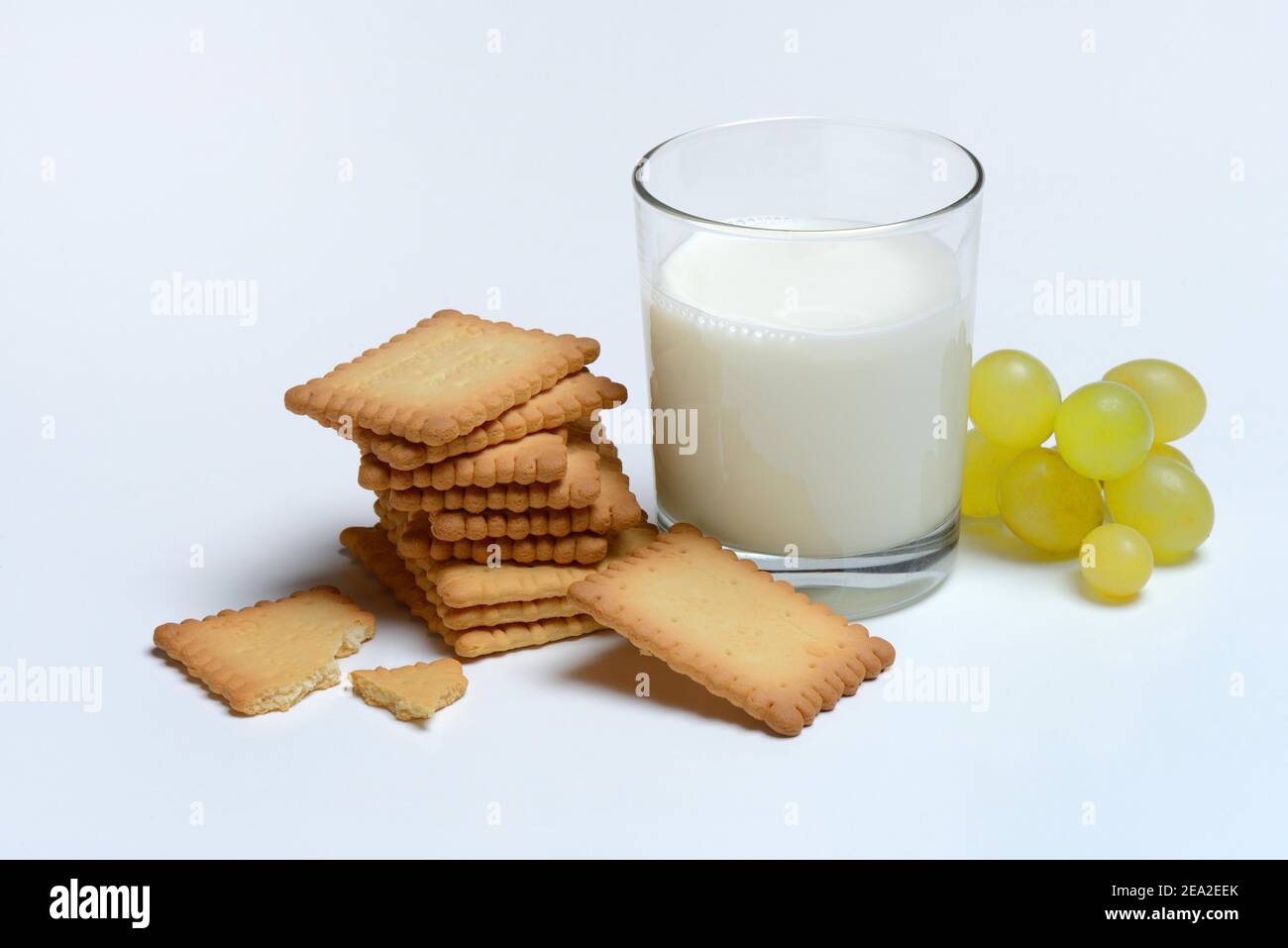 Butter biscuits and glass of milk, Petit Beurre, France Stock Photo - Alamy