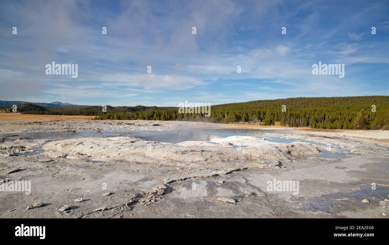 Lower geyser basin in the Yellowstone National park, USA Stock Photo ...