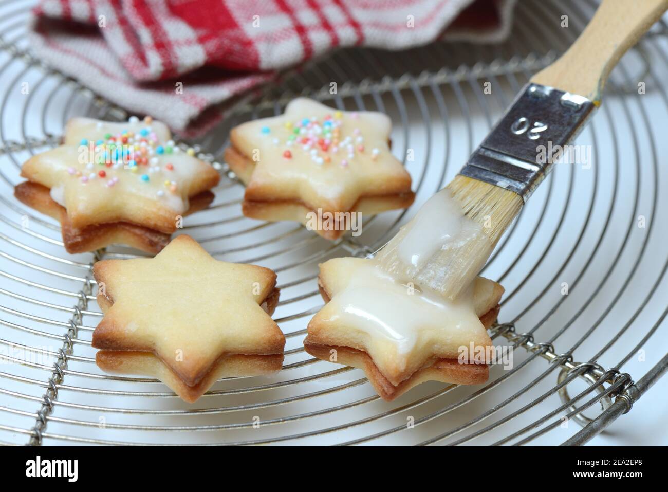 Biscuits with glaze, icing, glaze Stock Photo - Alamy