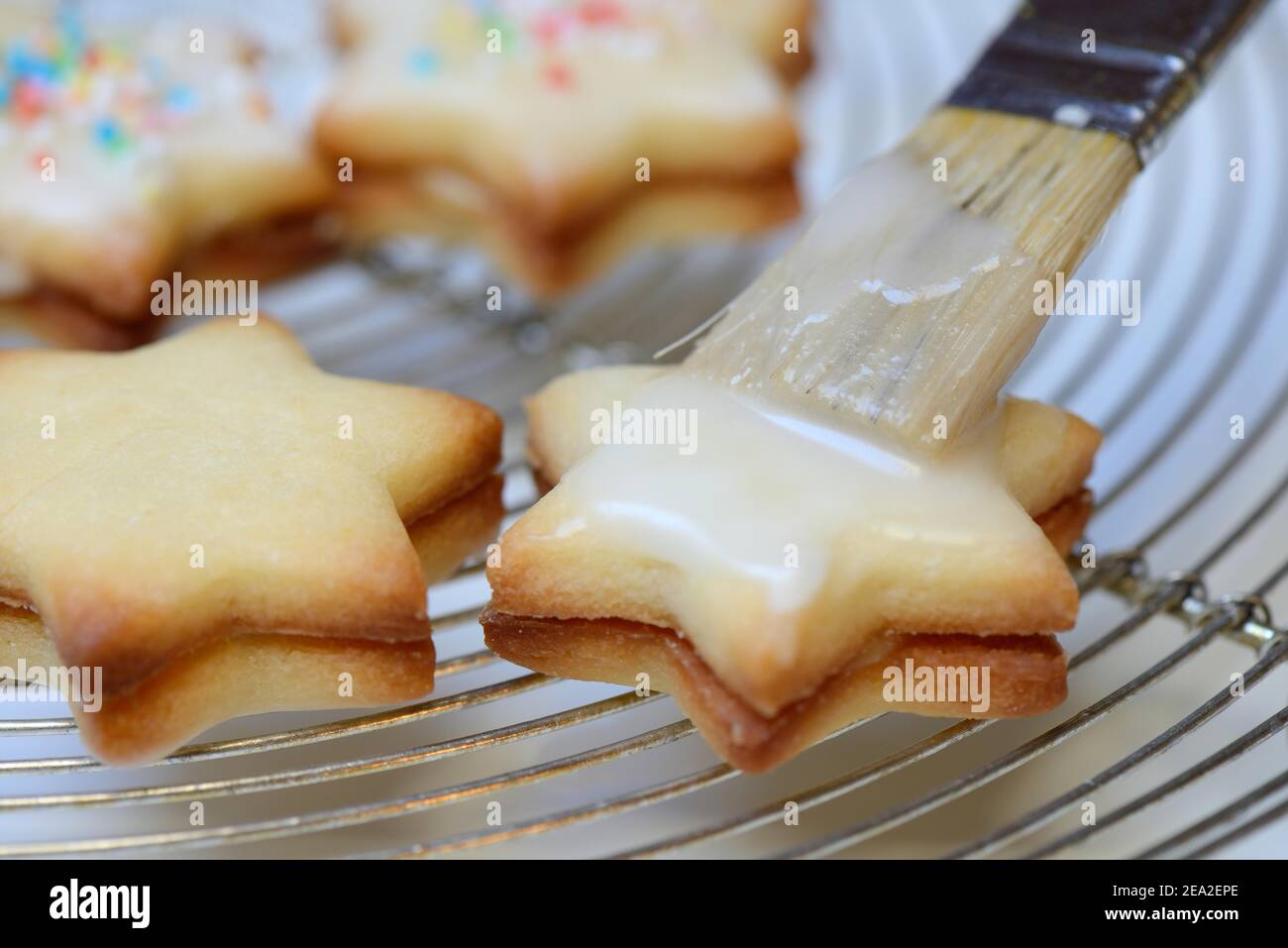 Biscuits with glaze, icing, glaze Stock Photo - Alamy