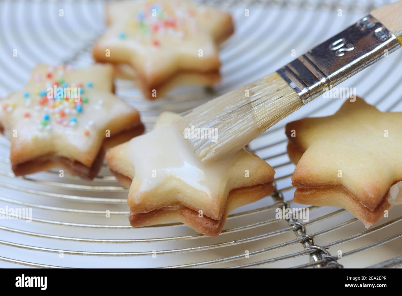 Biscuits with glaze, icing, glaze Stock Photo - Alamy
