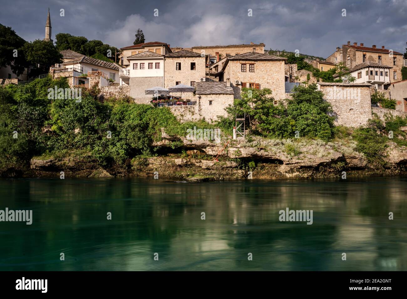 Old Town above Neretva River, Mostar Stock Photo - Alamy