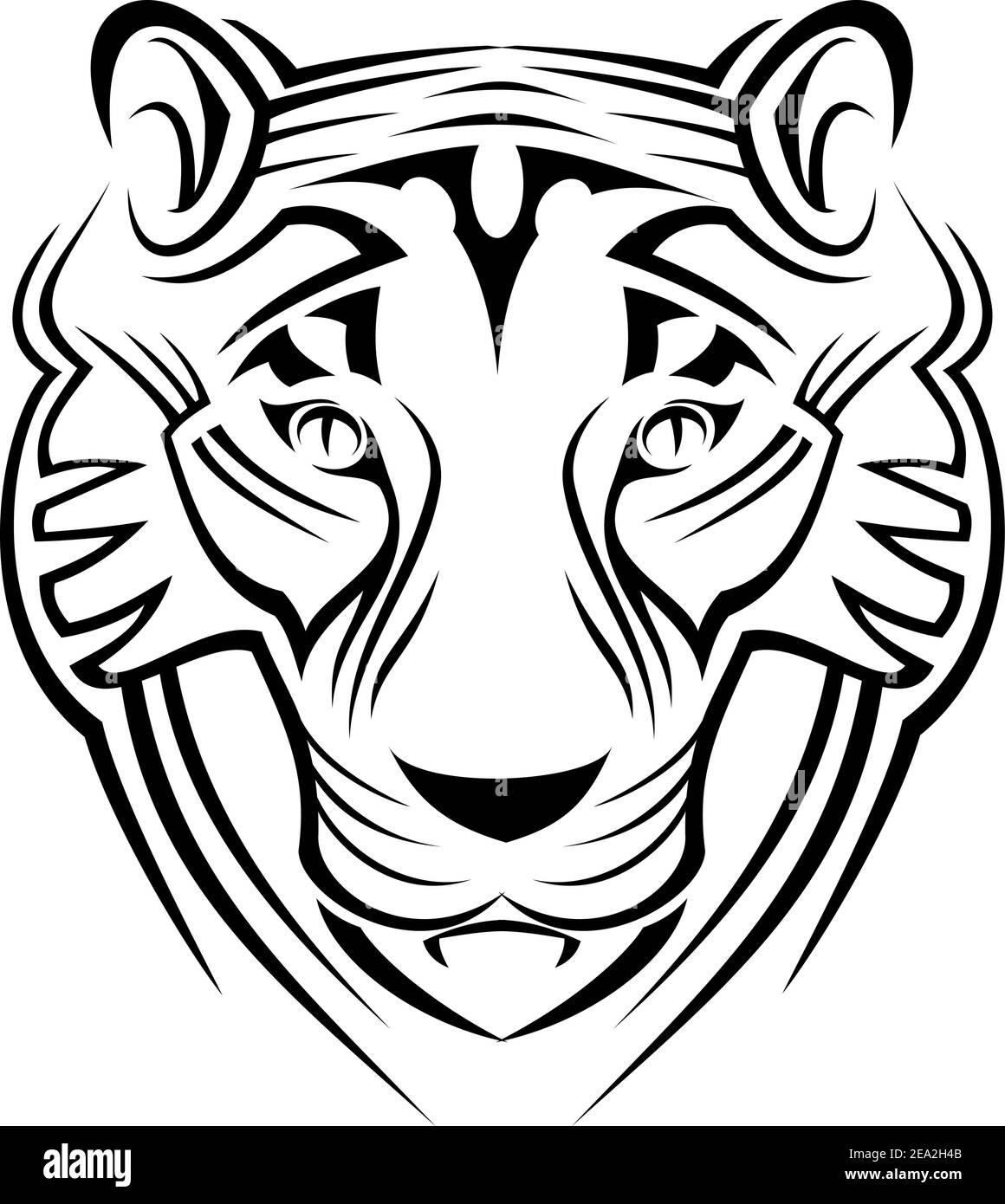Tiger sign isolated on white as a symbol of wildlife Stock Vector Image ...