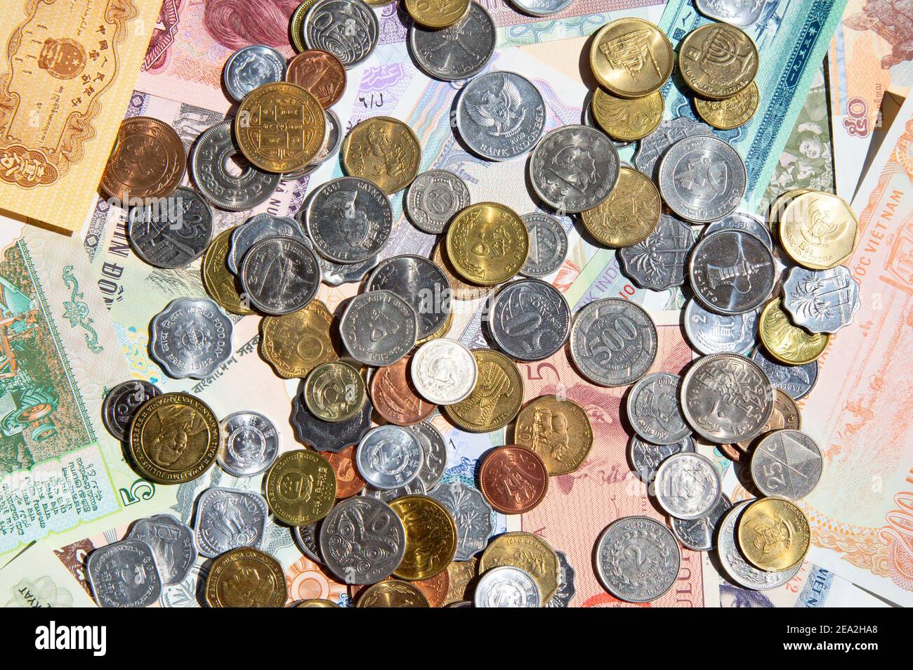 Collection of the old circulated coins Stock Photo - Alamy