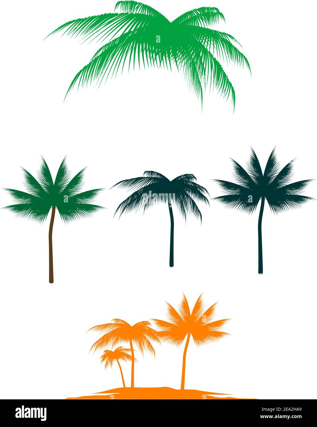Palm trees sea view Cut Out Stock Images & Pictures - Alamy