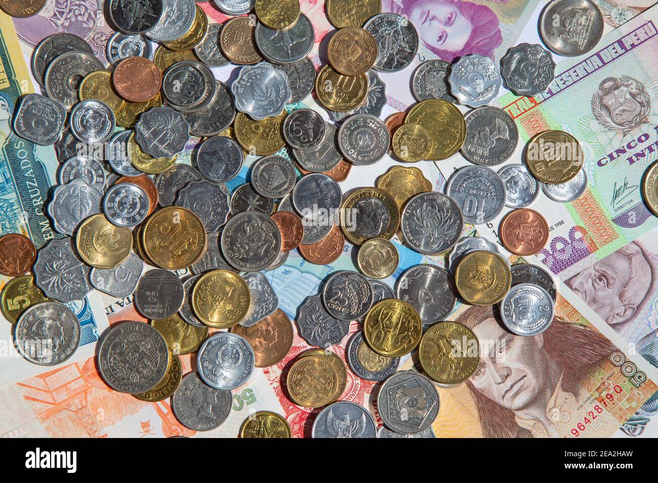 Collection of the old circulated coins Stock Photo - Alamy