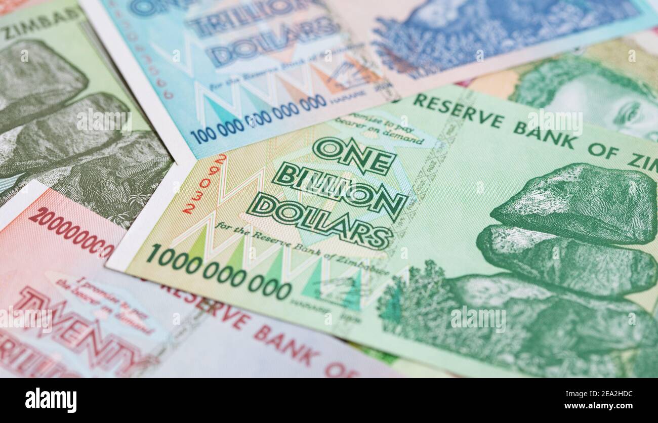 Banknotes of Zimbabwe after hyperinflation Stock Photo - Alamy