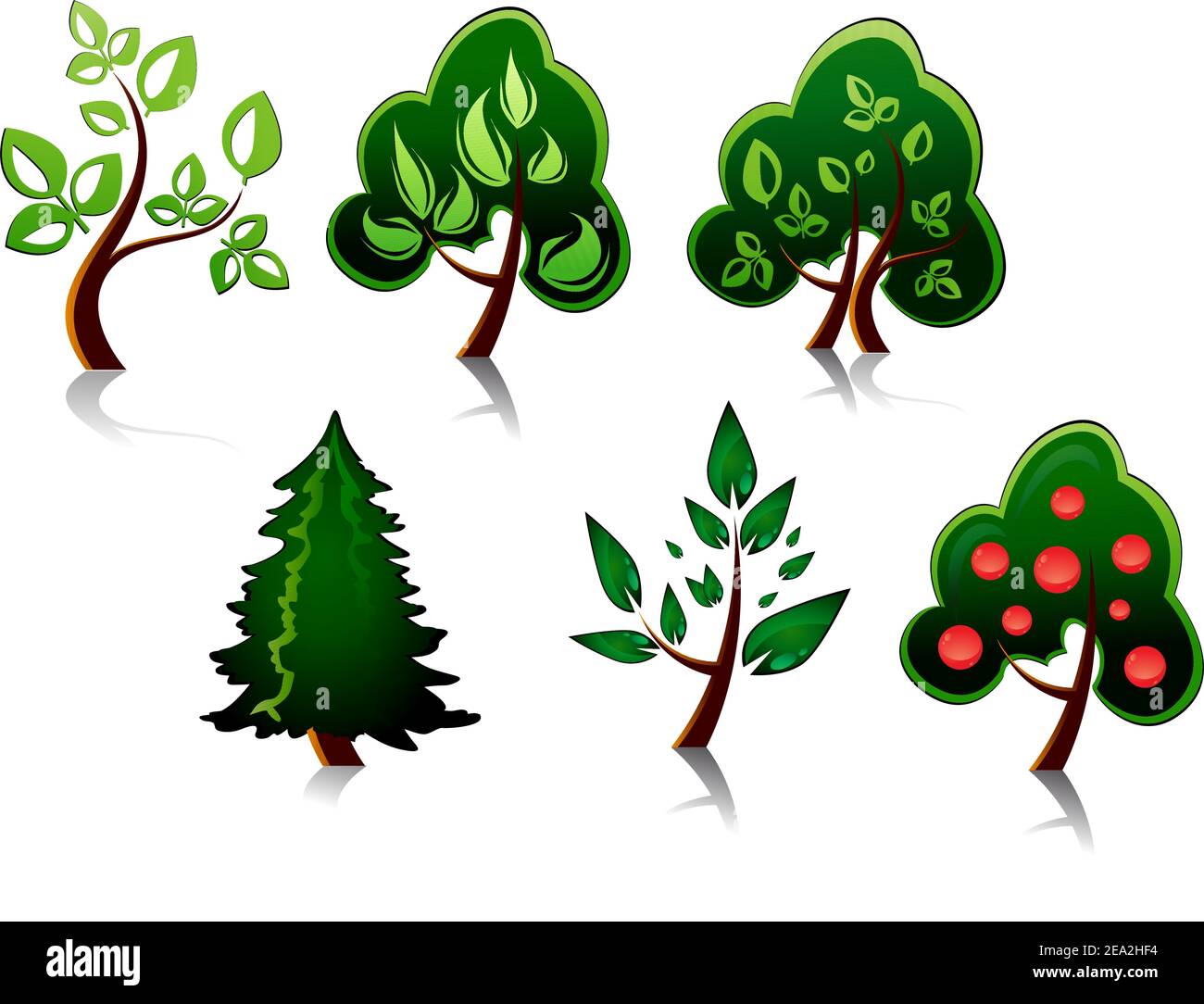 Set of tree symbols as a signs or emblems Stock Vector Image & Art - Alamy