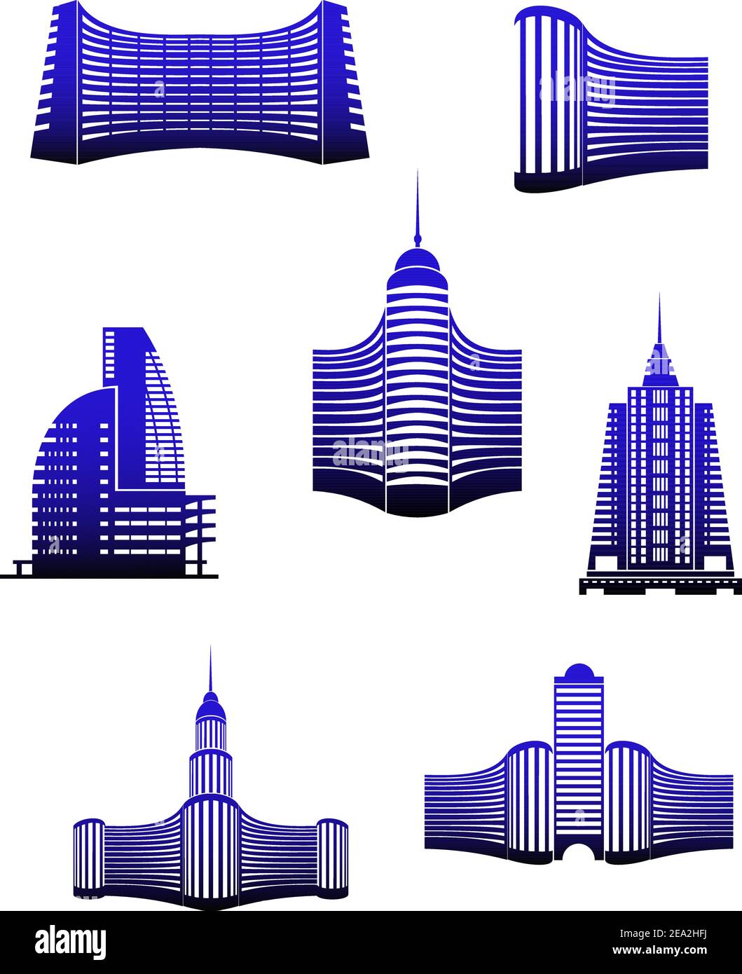 Symbols of modern and ancient buildings for design Stock Vector Image ...